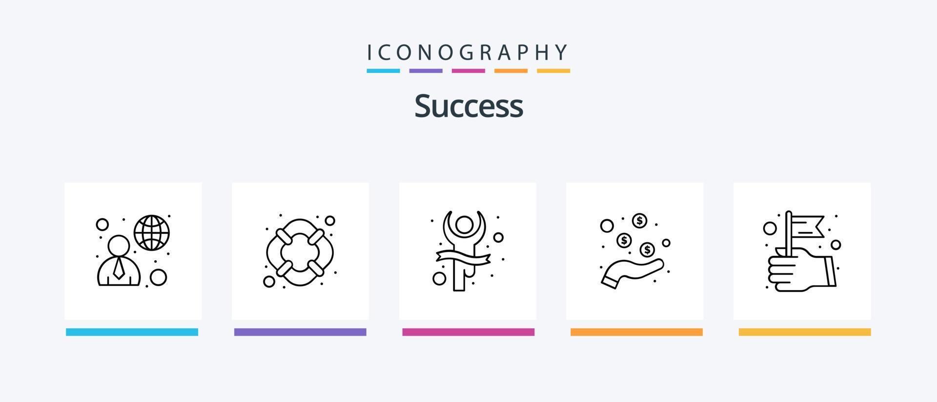 Sucess Line 5 Icon Pack Including Correct Settings Clock Process Time Work Creative Icons