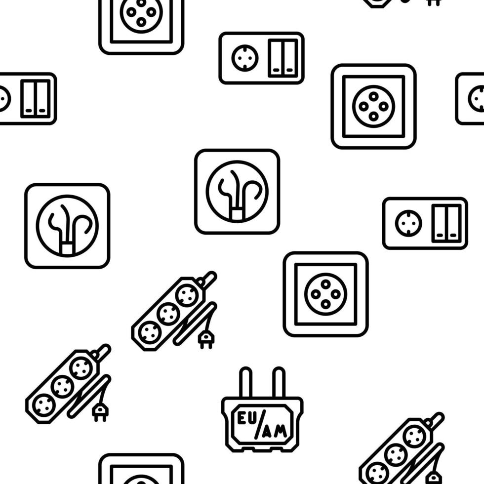 Socket Power Electrical Accessory Vector Seamless Pattern 17313990