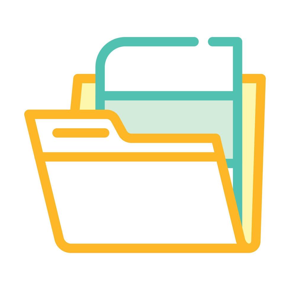folder with digital file color icon vector illustration 17315043 Vector ...