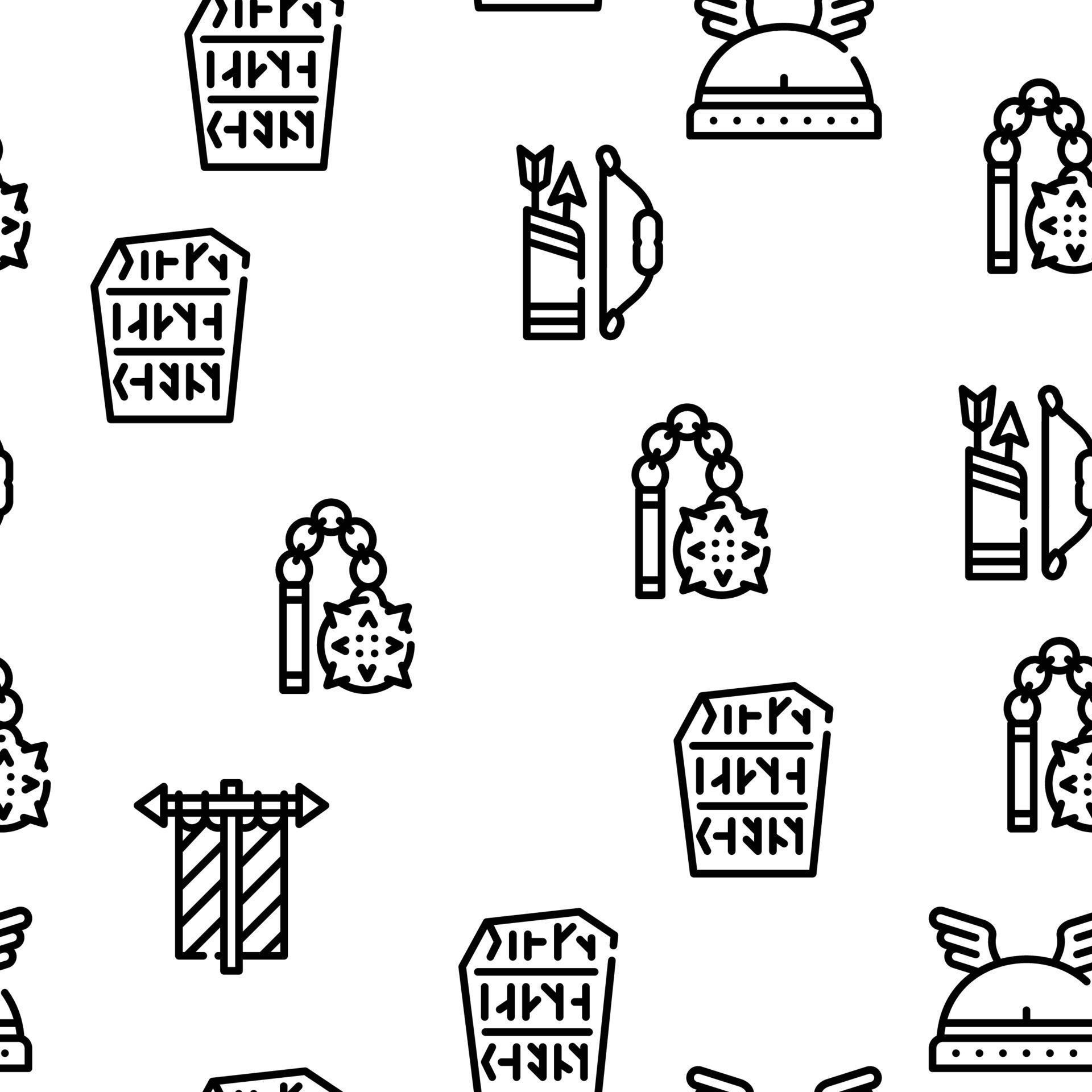 Viking Ancient Culture Vector Seamless Pattern 17317464 Vector Art At