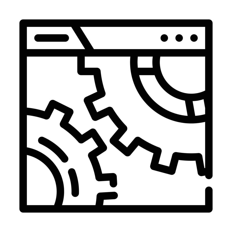 settings and seo optimization working mechanism line icon vector ...