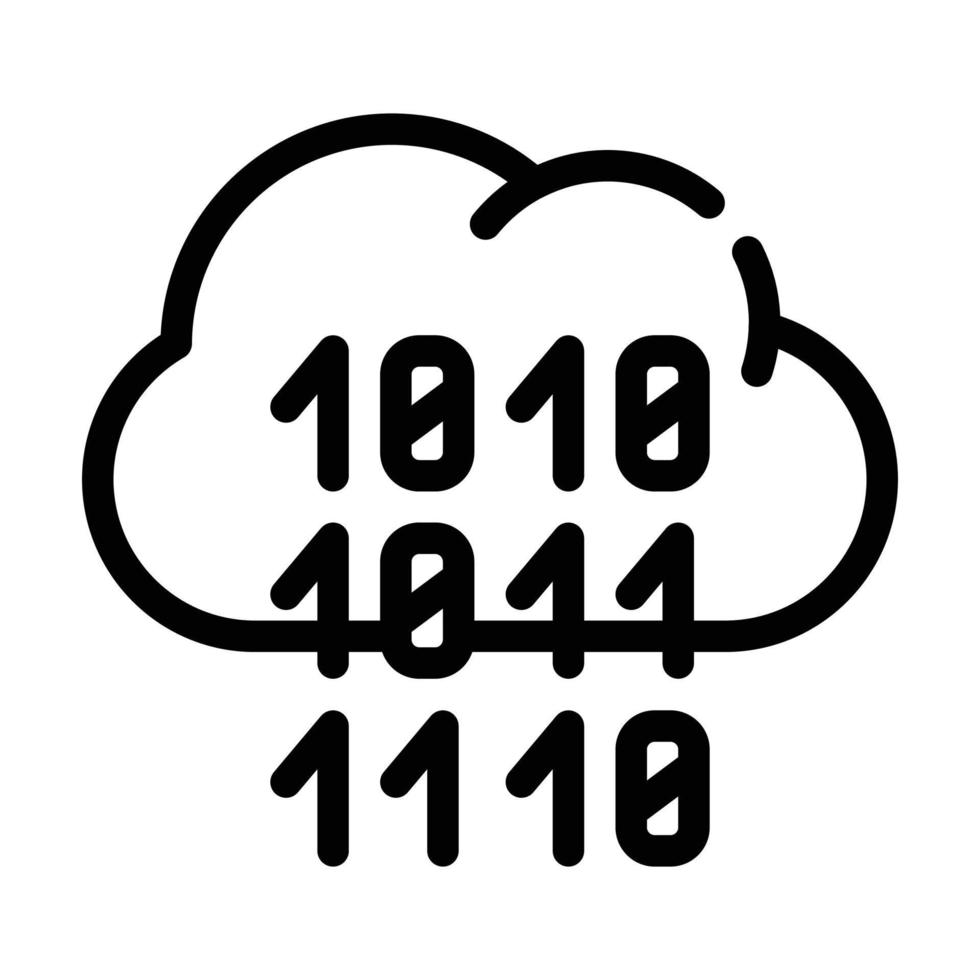 programming binary code cloud storage line icon vector illustration ...