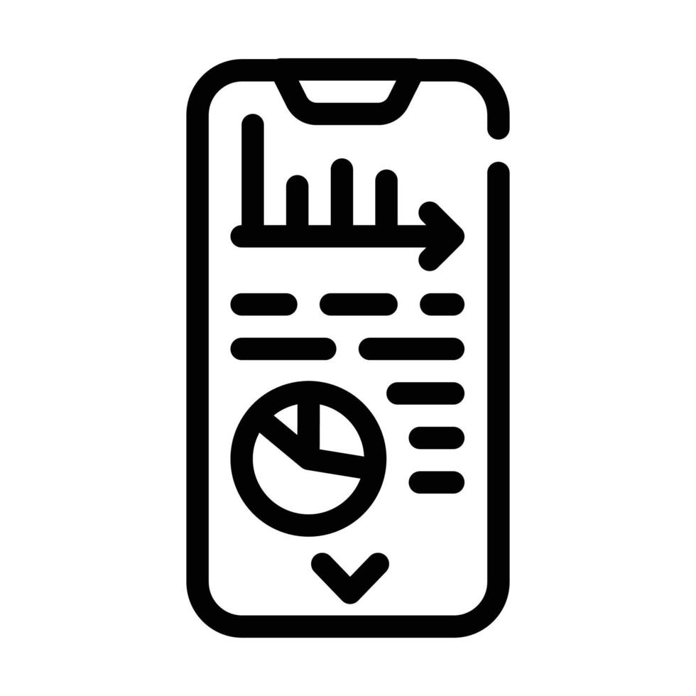 data analysis mobile app line icon vector illustration 17318460 Vector ...