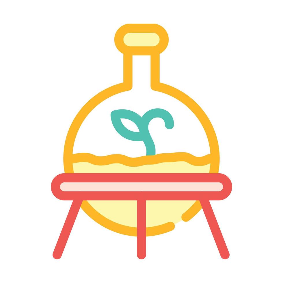 planta de crecimiento de laboratorio en la ilustración de vector de icono de color de matraz ...