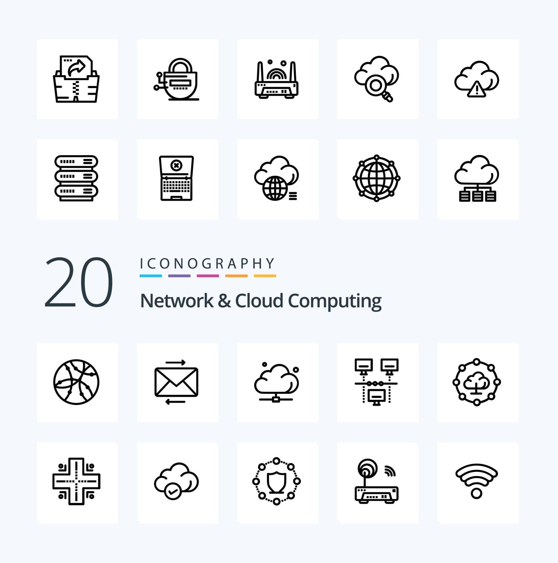 20 Network And Cloud Computing Line icon Pack like cloud computing ...