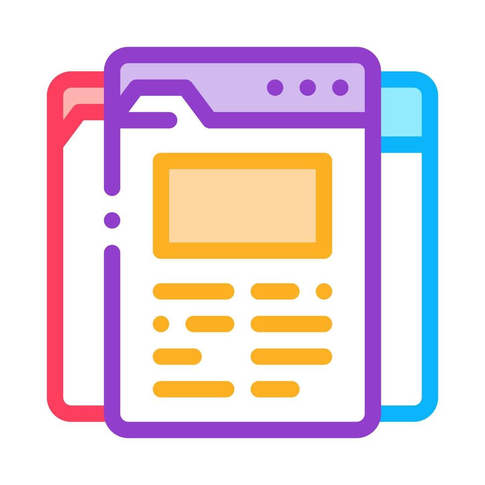 different pages of web site project icon vector outline illustration ...