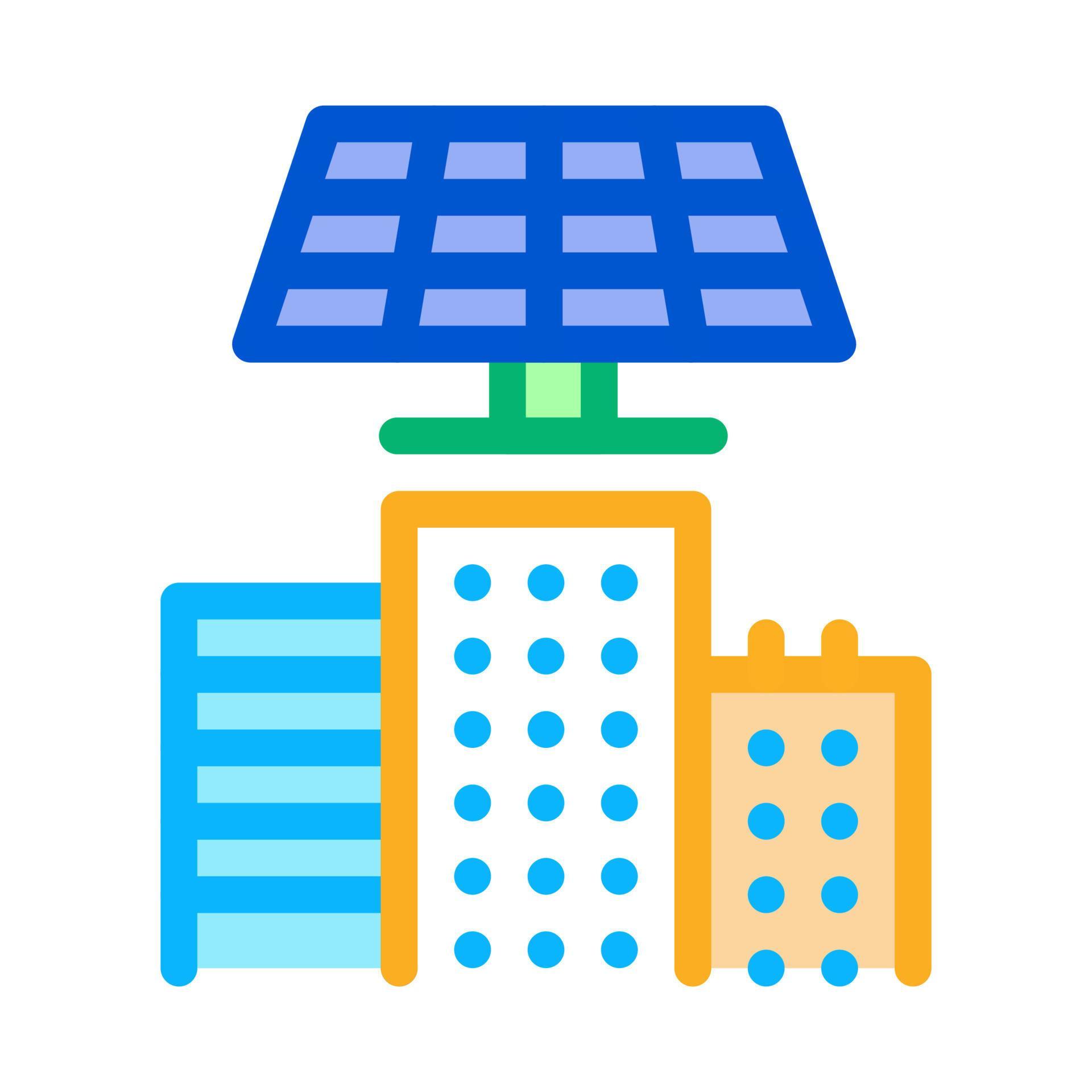 smart city solar energy icon vector outline illustration 17322612 ...