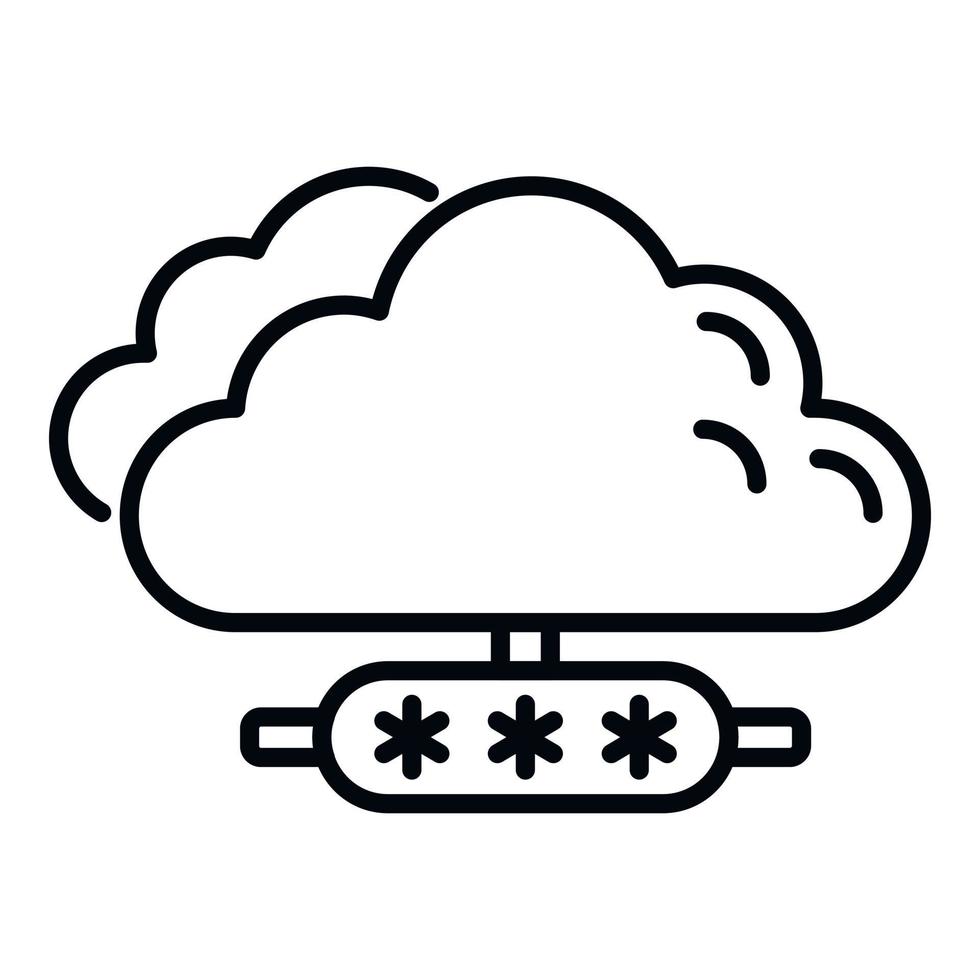 Secure Cloud Data Icon Outline Vector Code Lock 17326218 Vector Art At Vecteezy