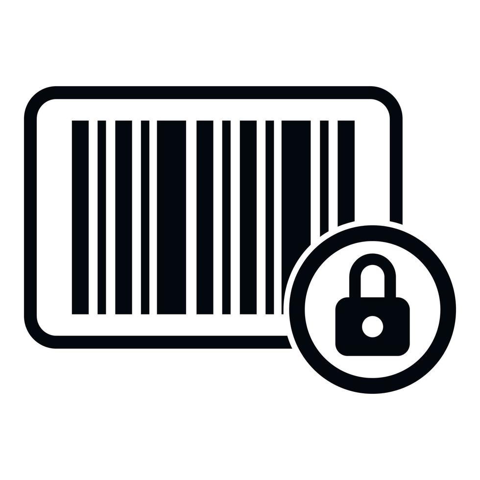 Secured Bar Code Icon Simple Vector Cipher Data 17326219 Vector Art At