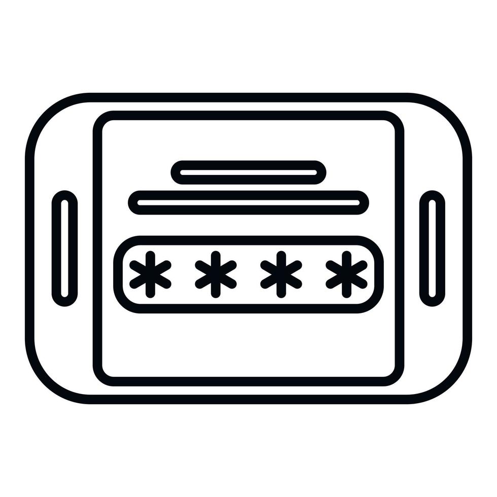 Tablet Password Icon Outline Vector Data Cipher 17326234 Vector Art At