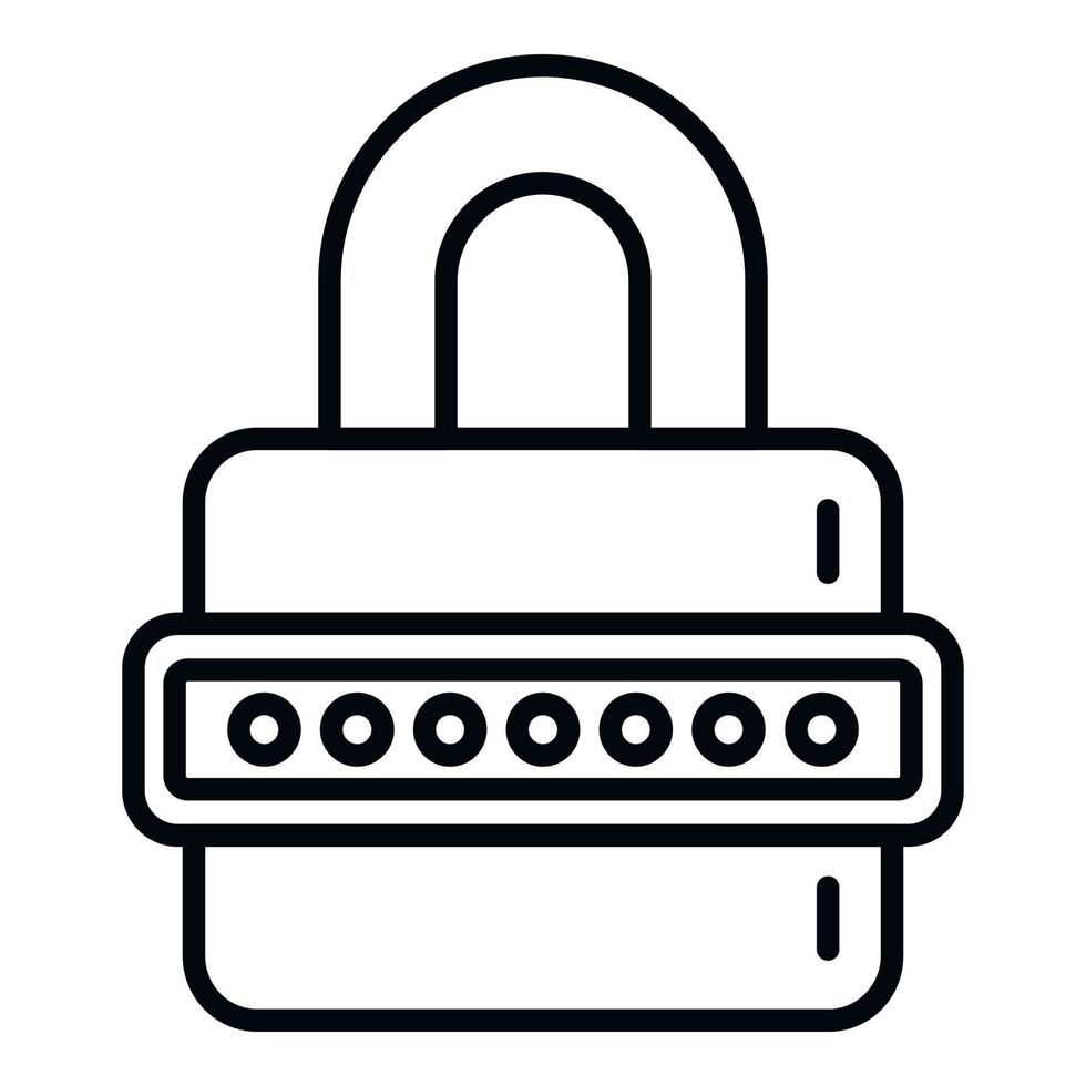 Code Padlock Icon Outline Vector Cipher Data 17326384 Vector Art At