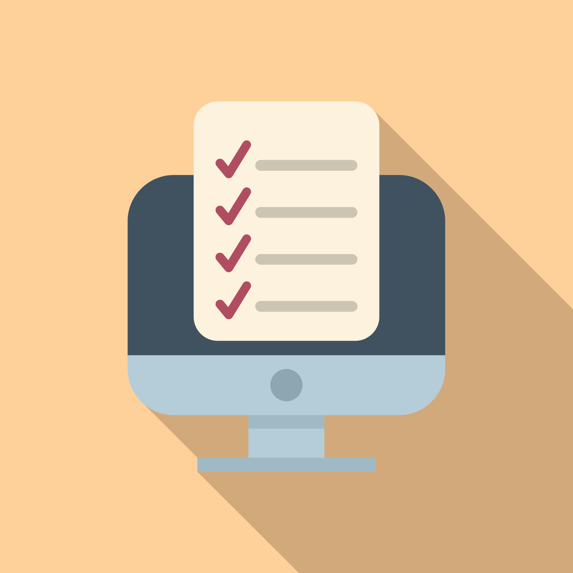 Computer task schedule icon flat vector. Event time 17326634 Vector Art ...