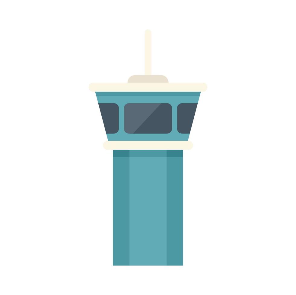 Airport tower icon flat vector. Airplane flight 17327650 Vector Art at ...