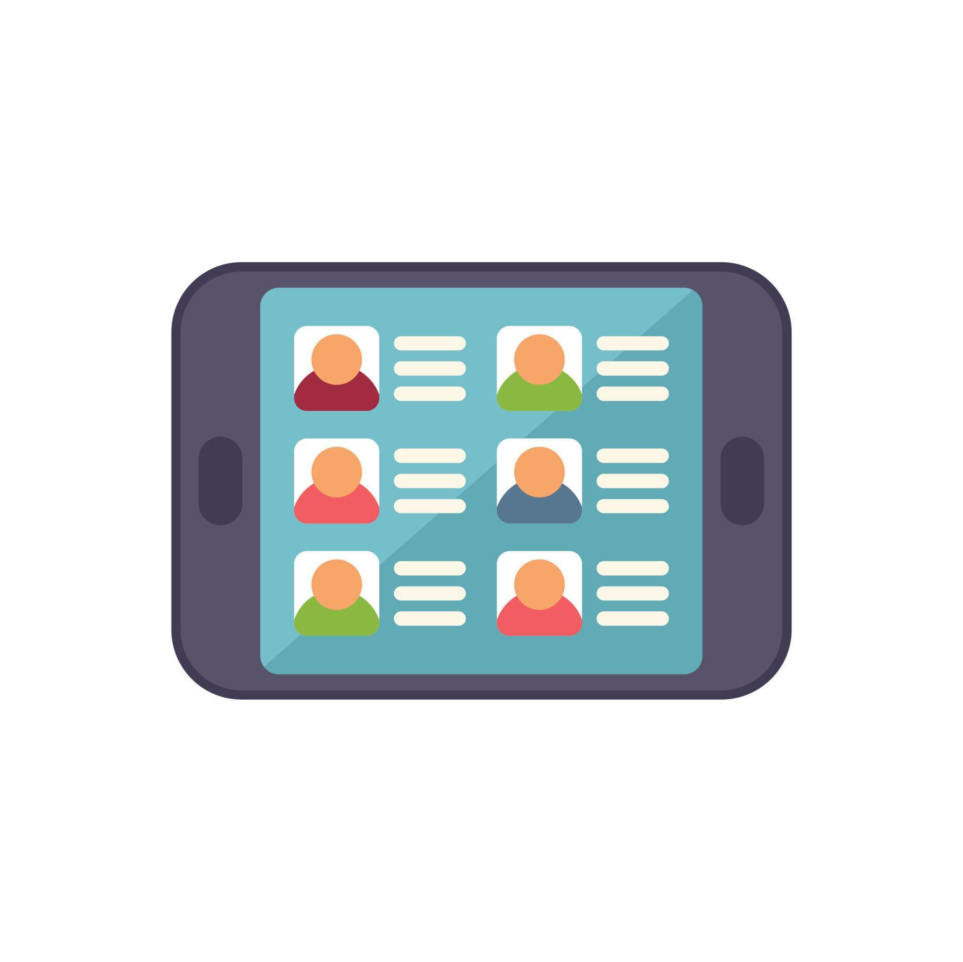 Tablet database icon flat vector. Platform access 17328809 Vector Art at Vecteezy