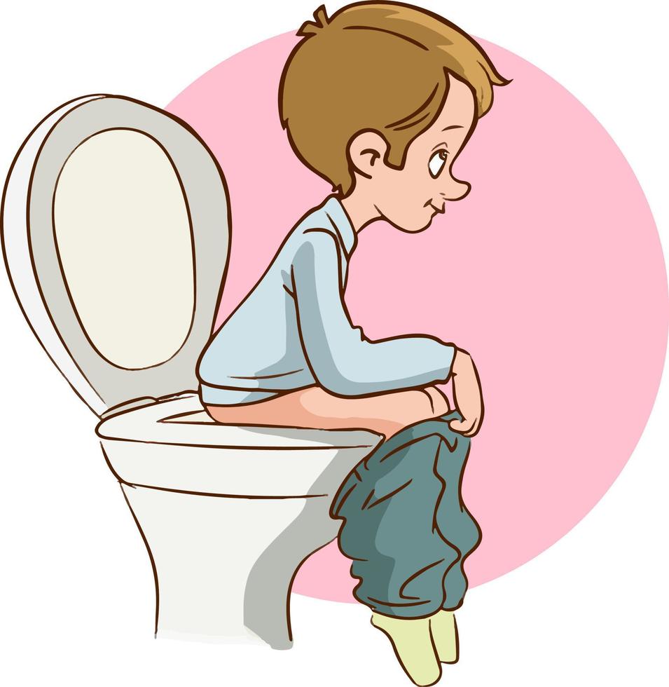 Kid On Toilet Cartoon
