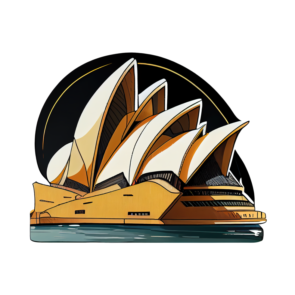 Cartoon Sticker Of The Sydney Opera House Landmark In Australia