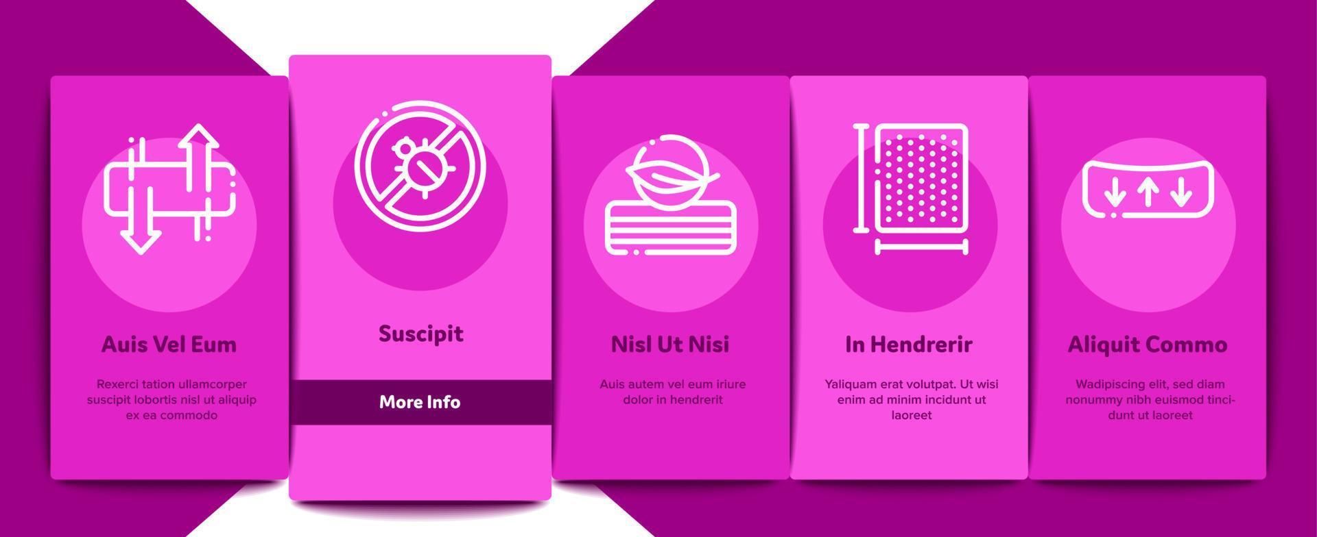 Mattress Orthopedic Onboarding Elements Icons Set Vector 17335682