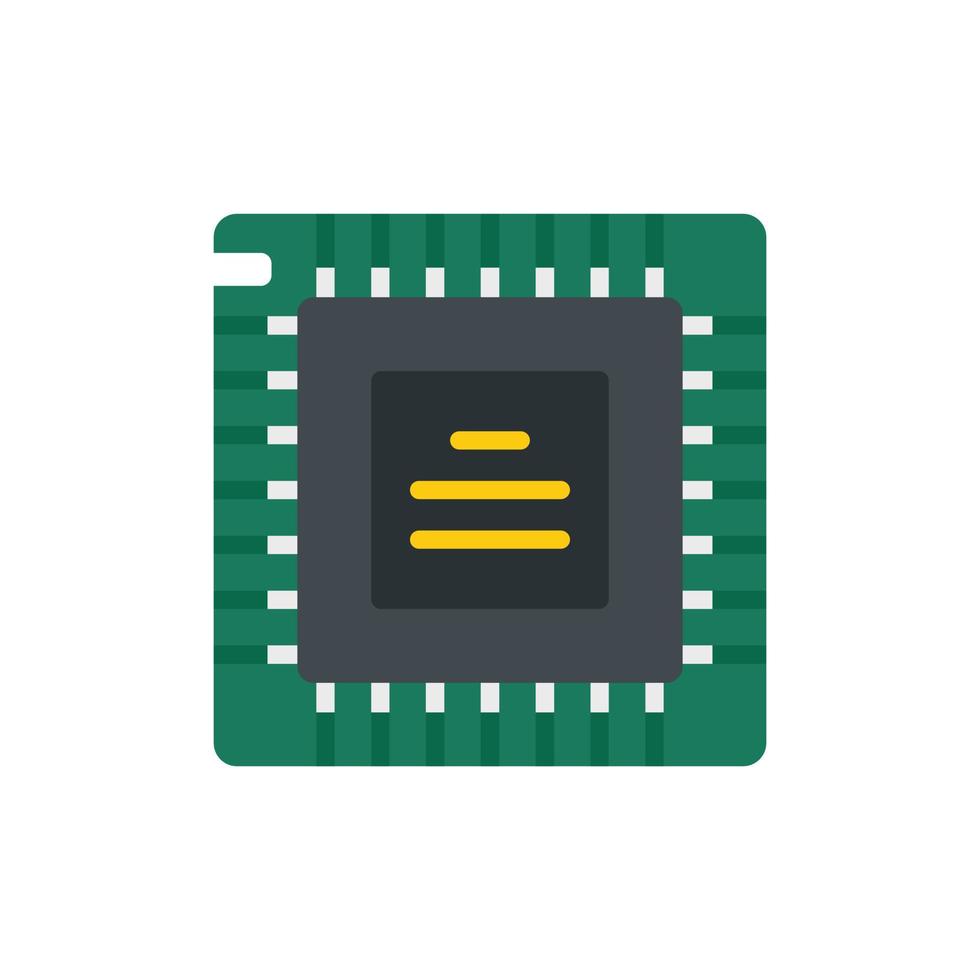 Pc processor icon flat vector. Computer core 17336547 Vector Art at ...