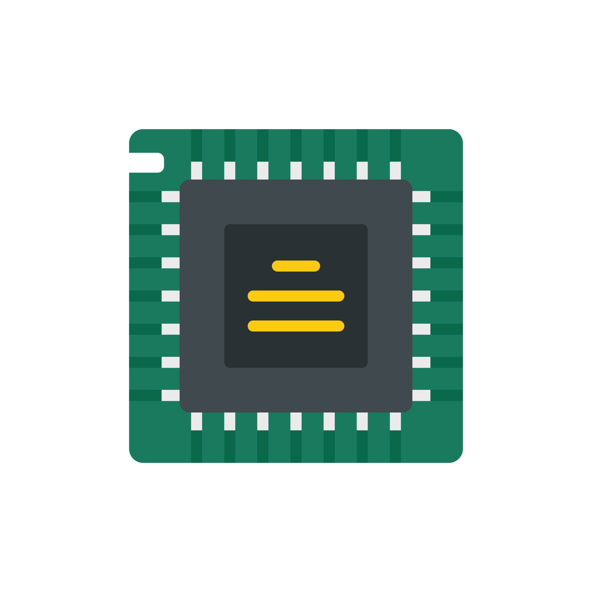 Pc Processor Icon Flat Vector Computer Core 17336547 Vector Art At