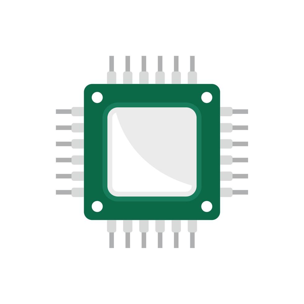 Central Processor Icon Flat Vector Chip Circuit 17336565 Vector Art At Vecteezy