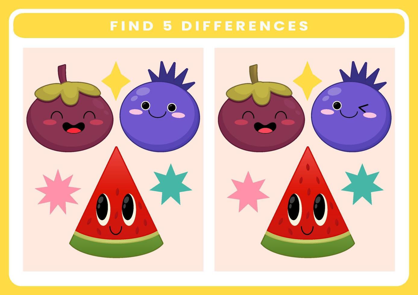 Find 5 differences between two pictures of cute fruits printable ... Find 5 differences between two pictures of cute fruits printable ...