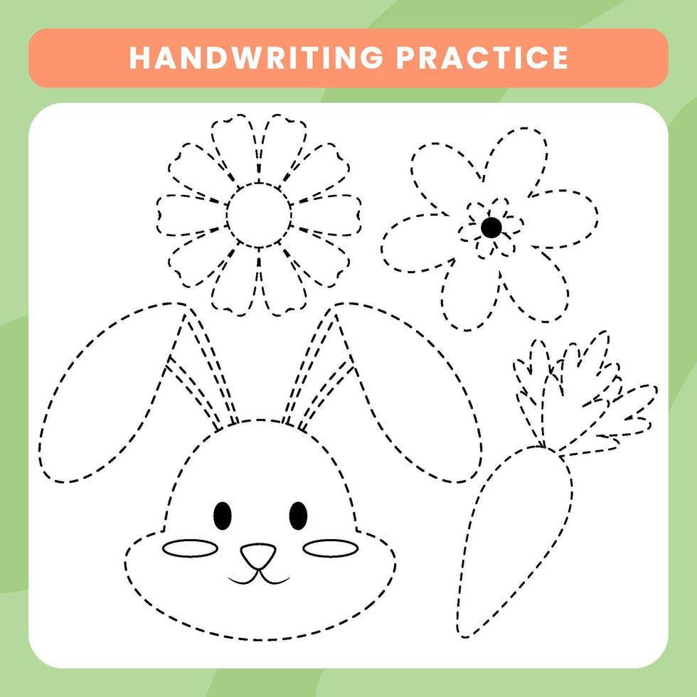 Easter handwriting practice with cute bunny. Holiday activity page for ...