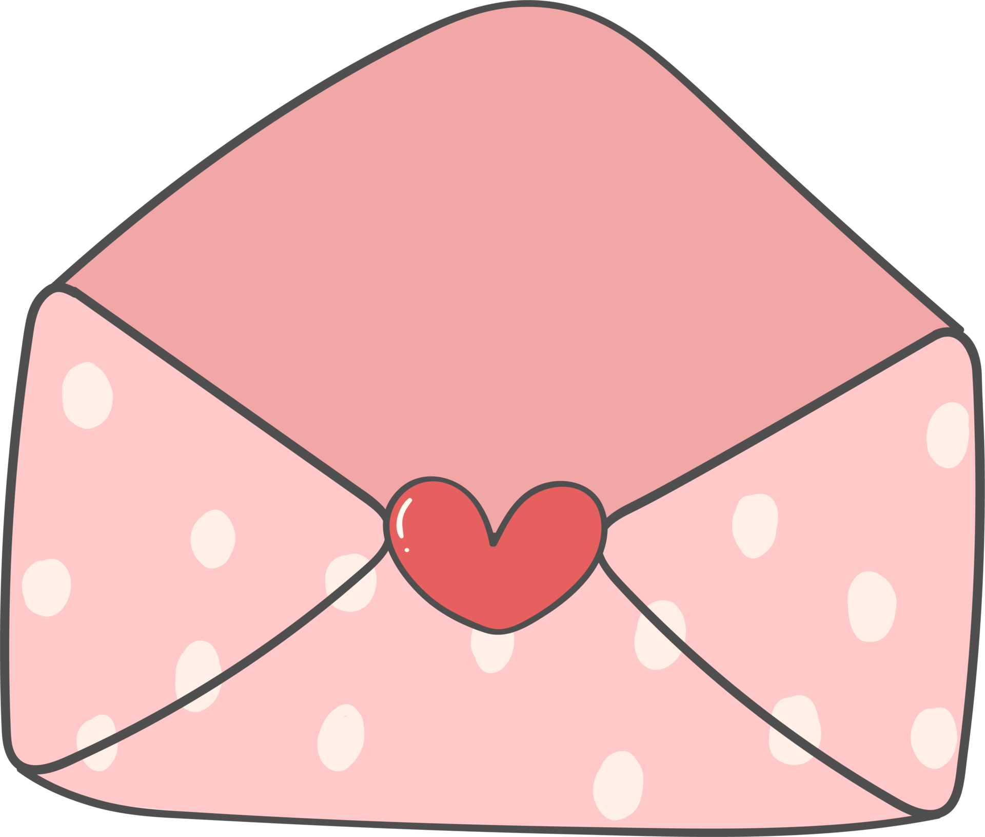 Cute Sweet Valentine Love Letter Envelope Doodle Cartoon Hand Drawing 17339803 Png