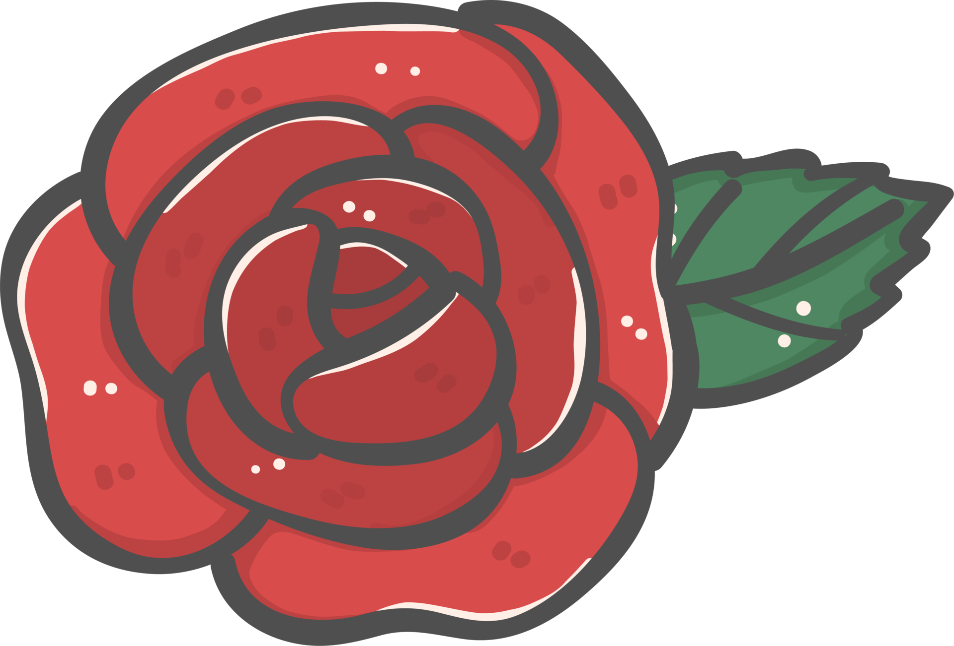 Cute Sweet Valentine Red Rose Flower Cartoon Doodle 17339848 Png