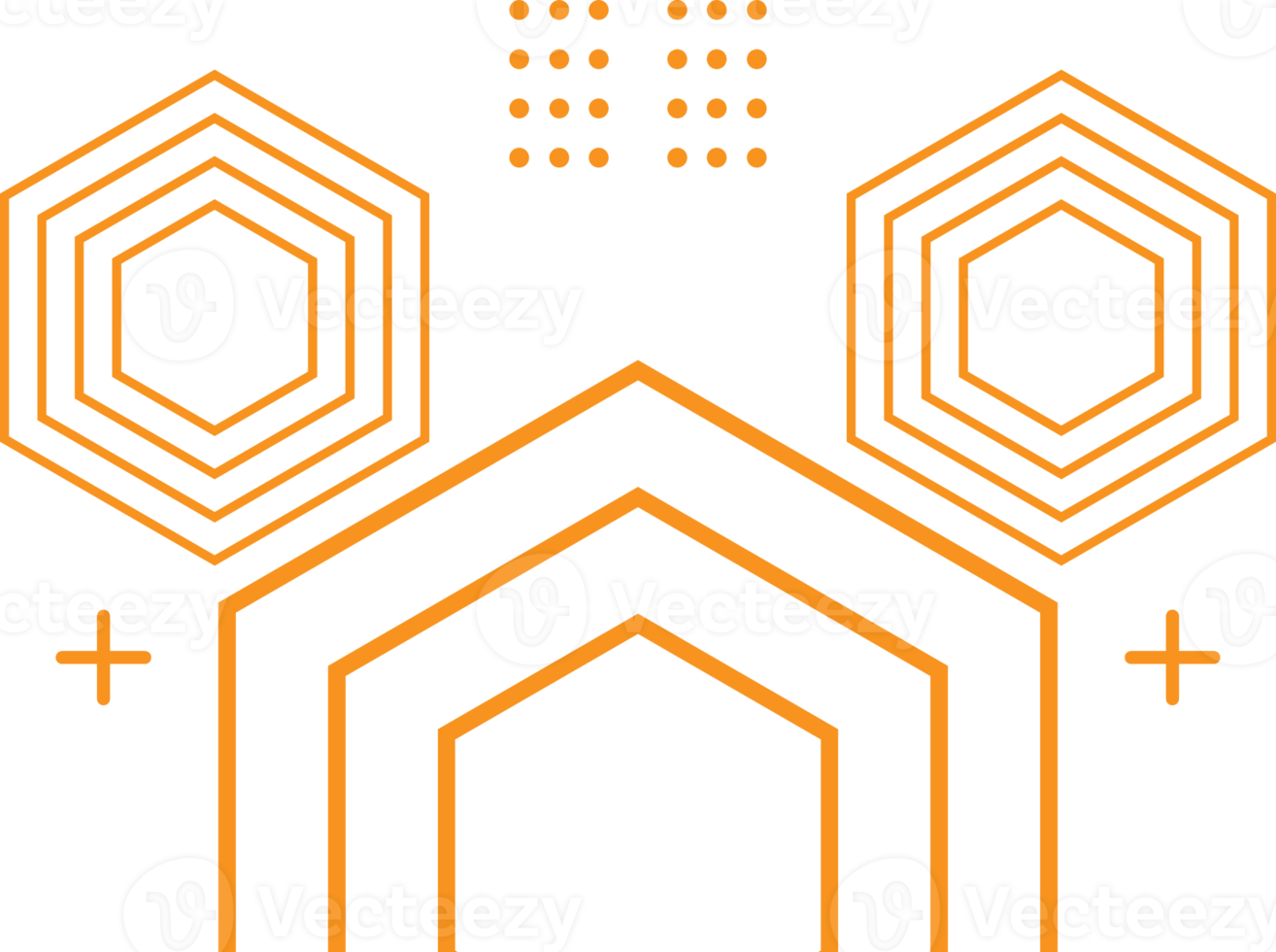 Modern Geometric Hexagonal Shape Design 17339983 Png