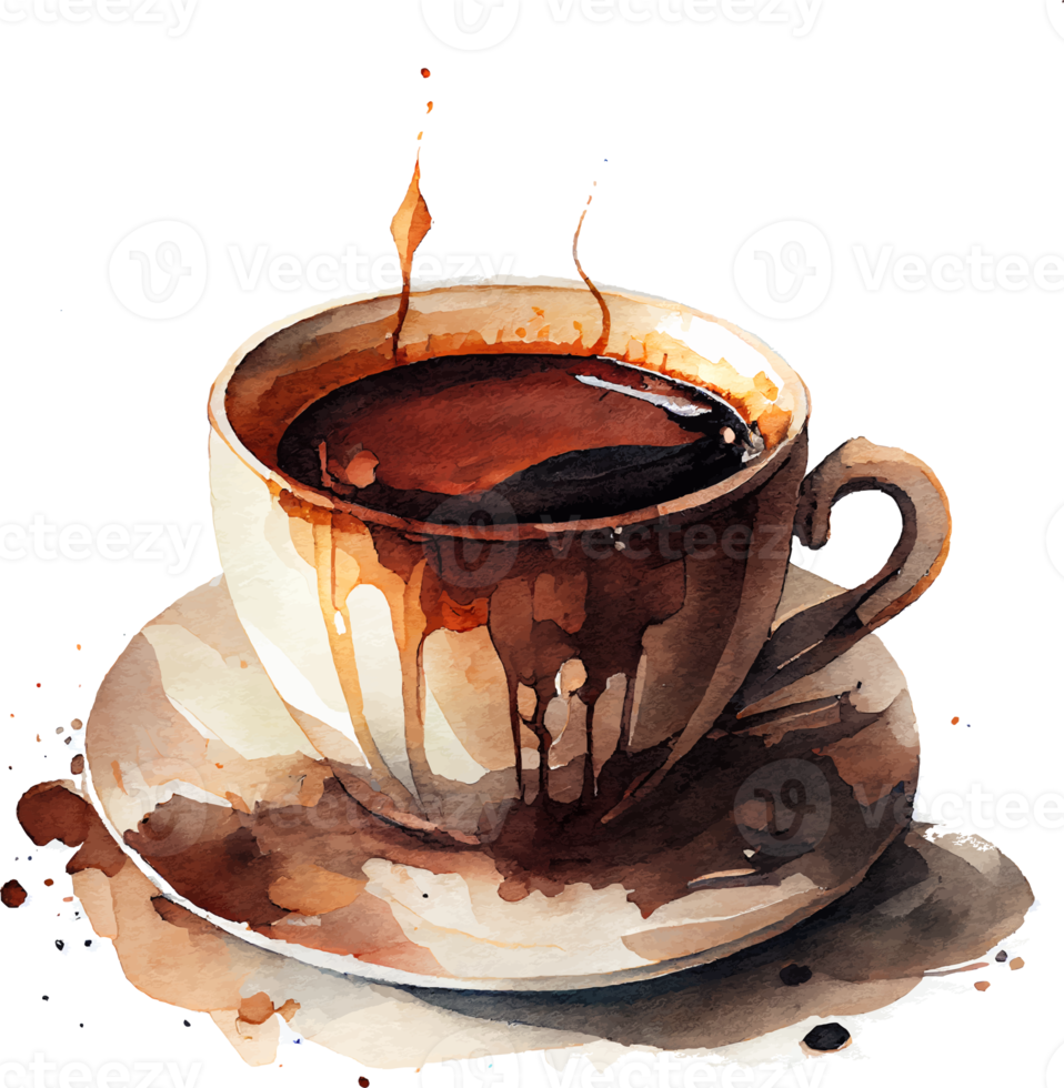Watercolor Illustration of Cup of Coffee 17340358 PNG