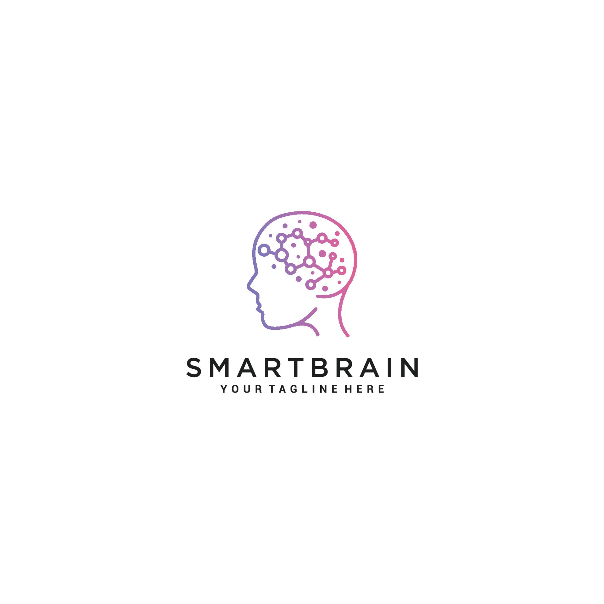 Smart brain logo design icon vector 17344113 Vector Art at Vecteezy
