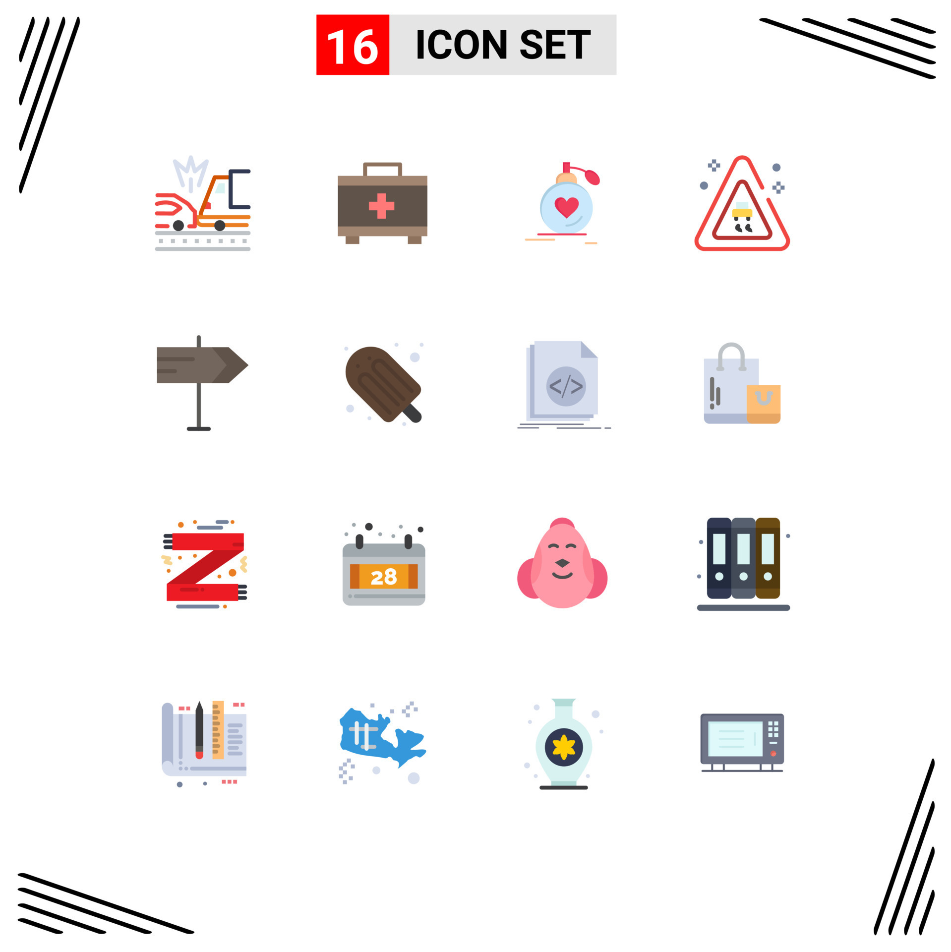 Stock Vector Icon Pack of 16 Line Signs and Symbols for map accidents ... Stock Vector Icon Pack of 16 Line Signs and Symbols for map accidents ...