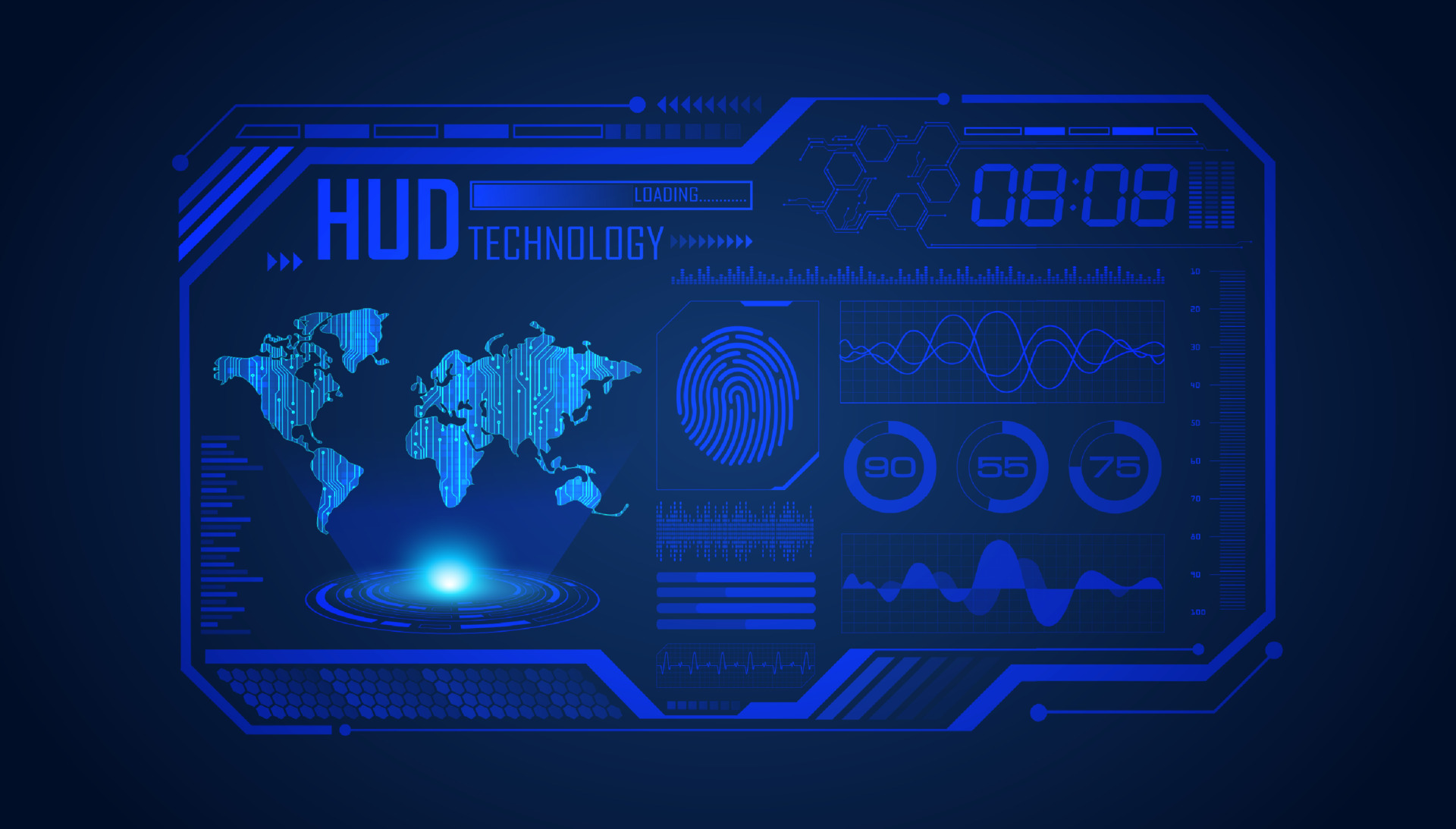 Modern HUD Technology Screen Background 17347007 Vector Art at Vecteezy