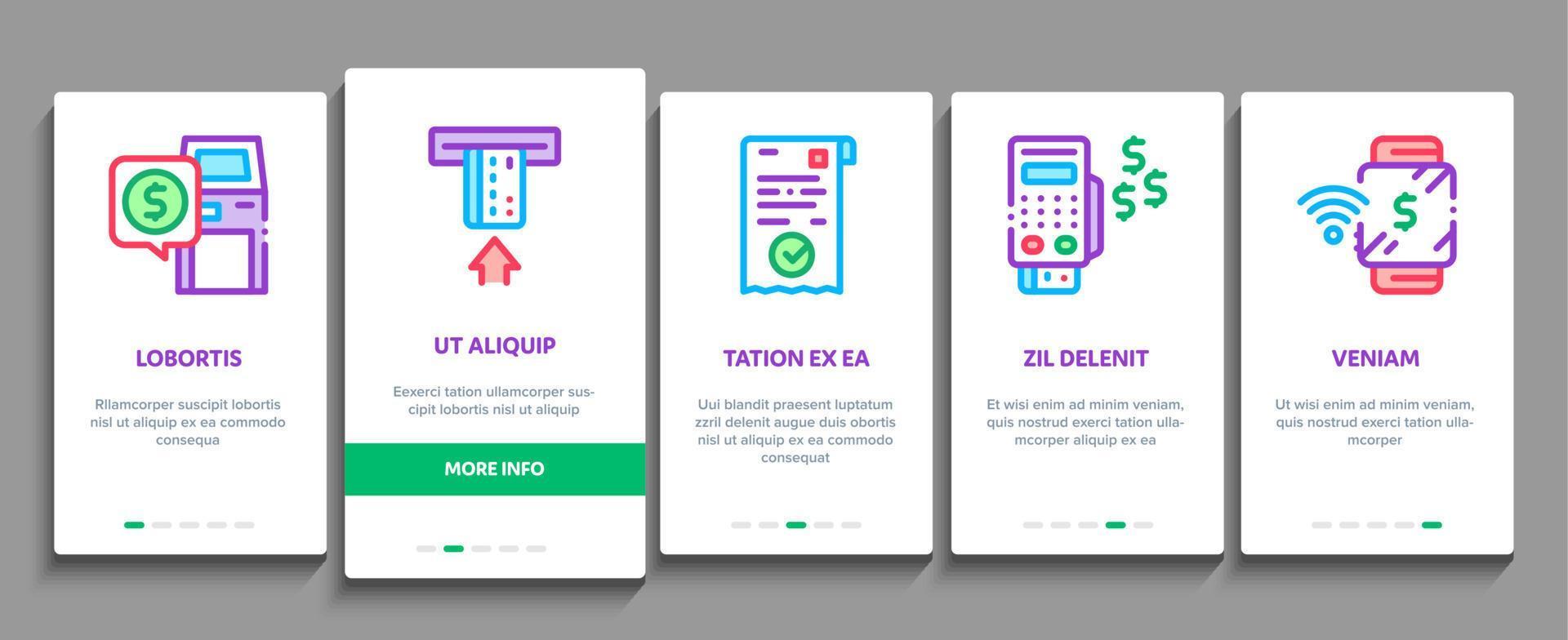 Pos Terminal Device Onboarding Elements Icons Set Vector 17348630 Vector Art At Vecteezy