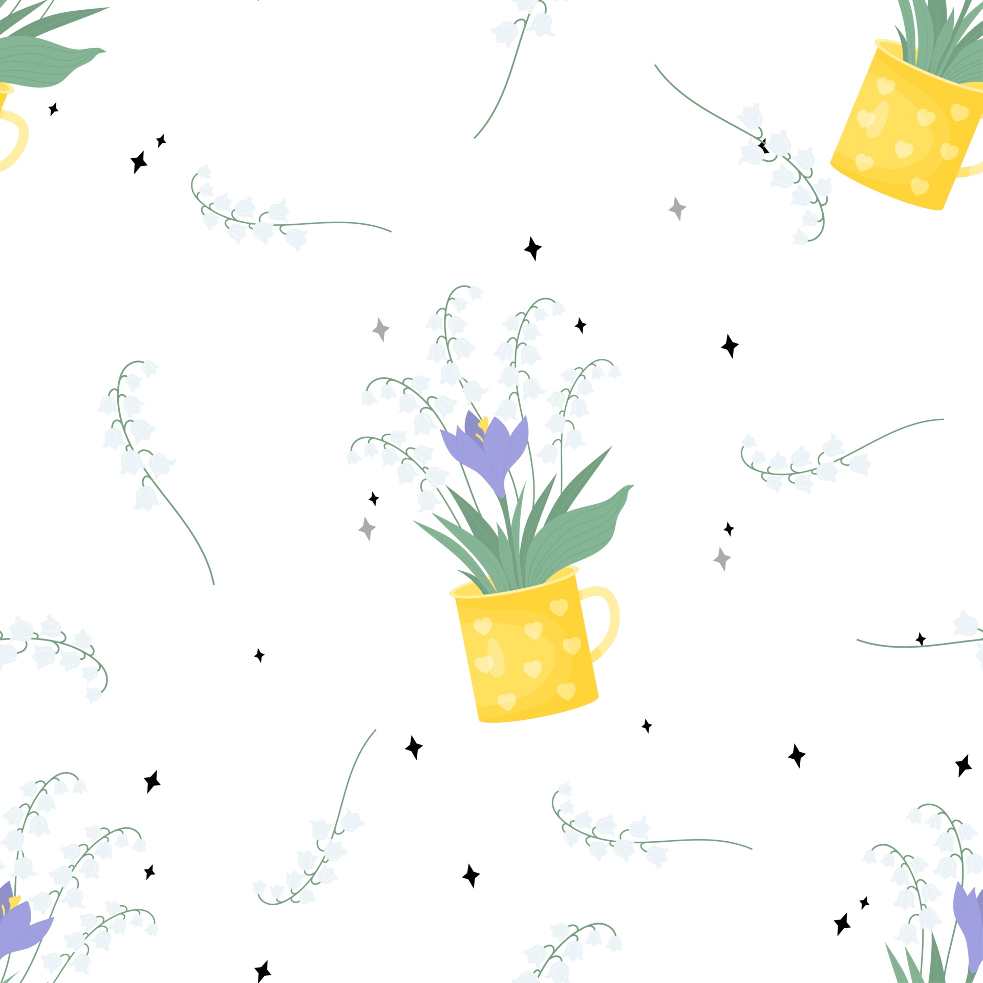 Floral Romantic Seamless Pattern 17350269 Png