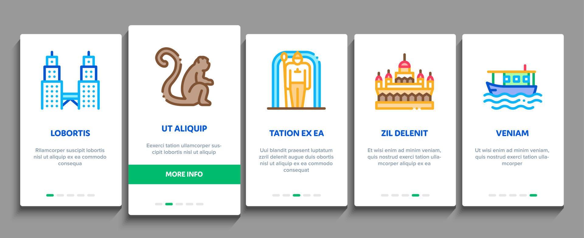 Malaysia National Onboarding Elements Icons Set Vector 17350384 Vector Art At Vecteezy