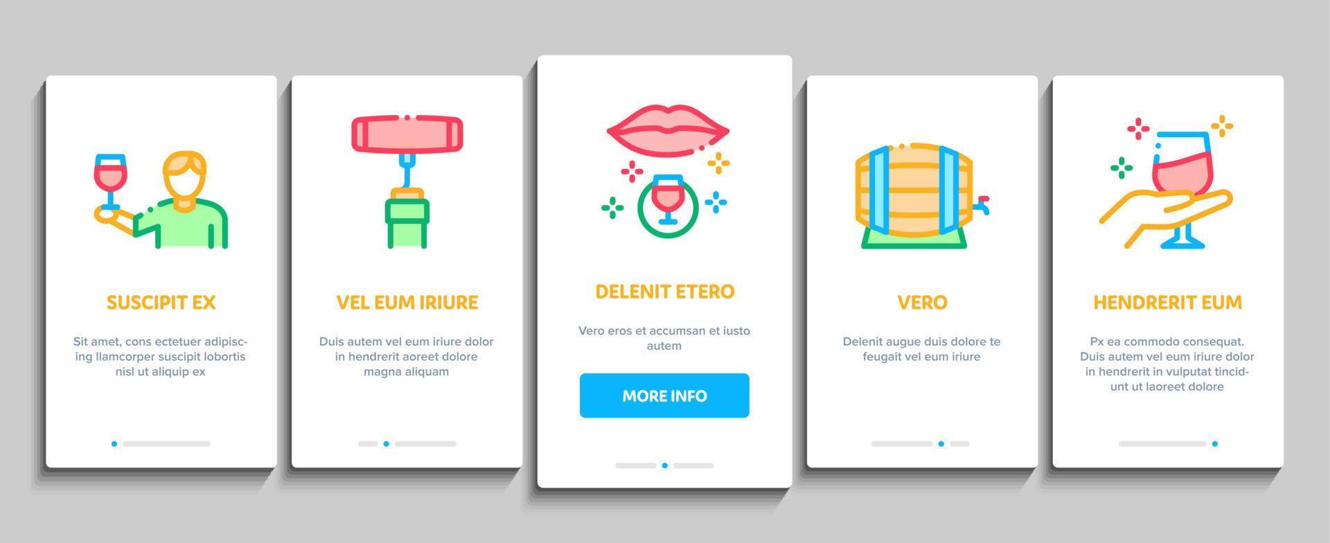 Sommelier Wine Tasting Onboarding Elements Icons Set Vector 17350572 Vector Art At Vecteezy