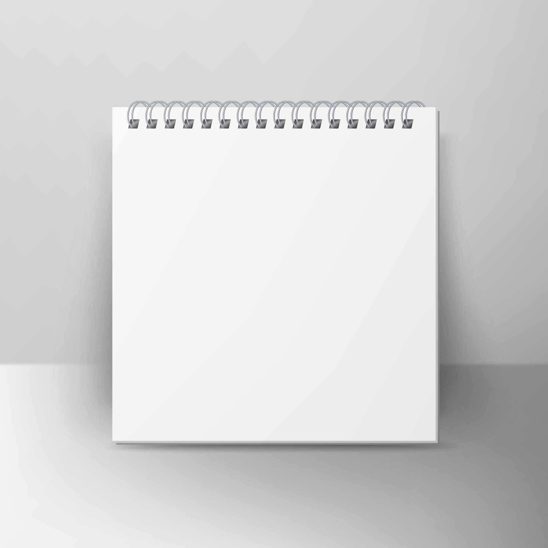 Spiral Empty Notepad Blank Mockup. Template For Advertising Branding ...