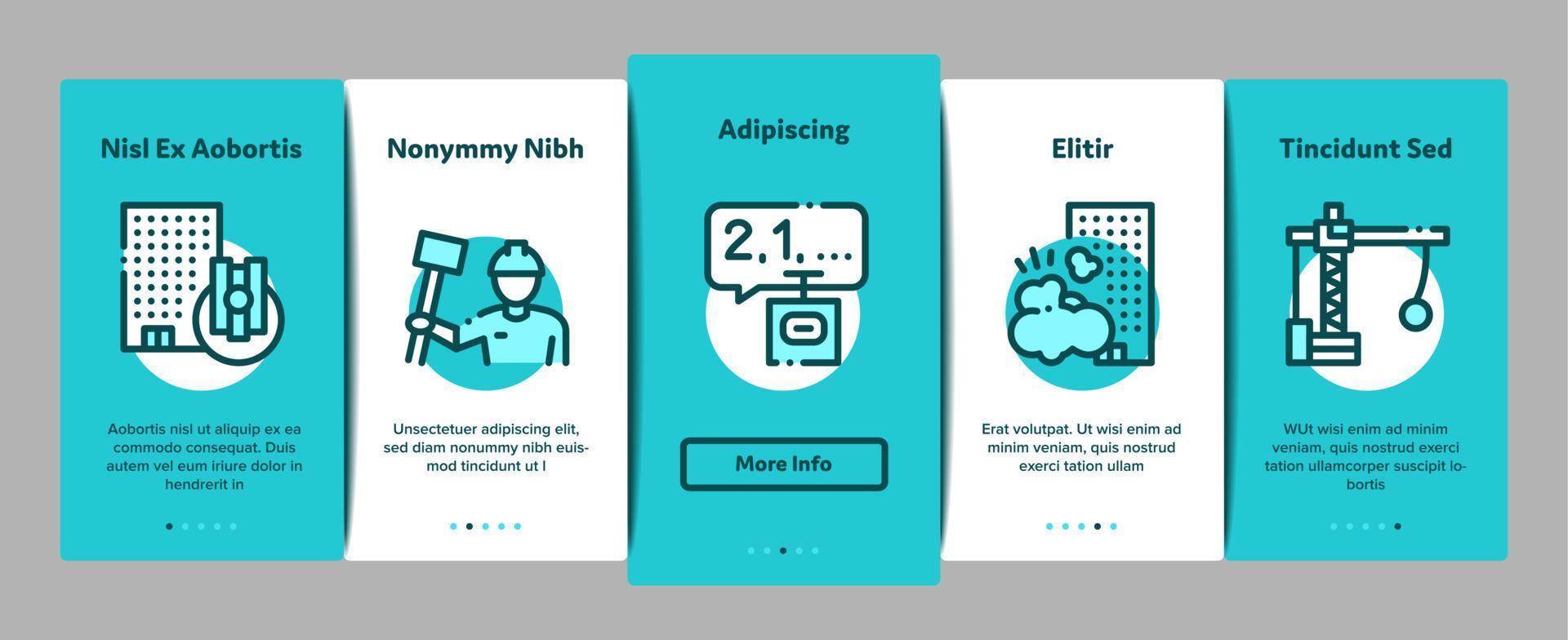 Demolition Building Onboarding Elements Icons Set Vector 17351156