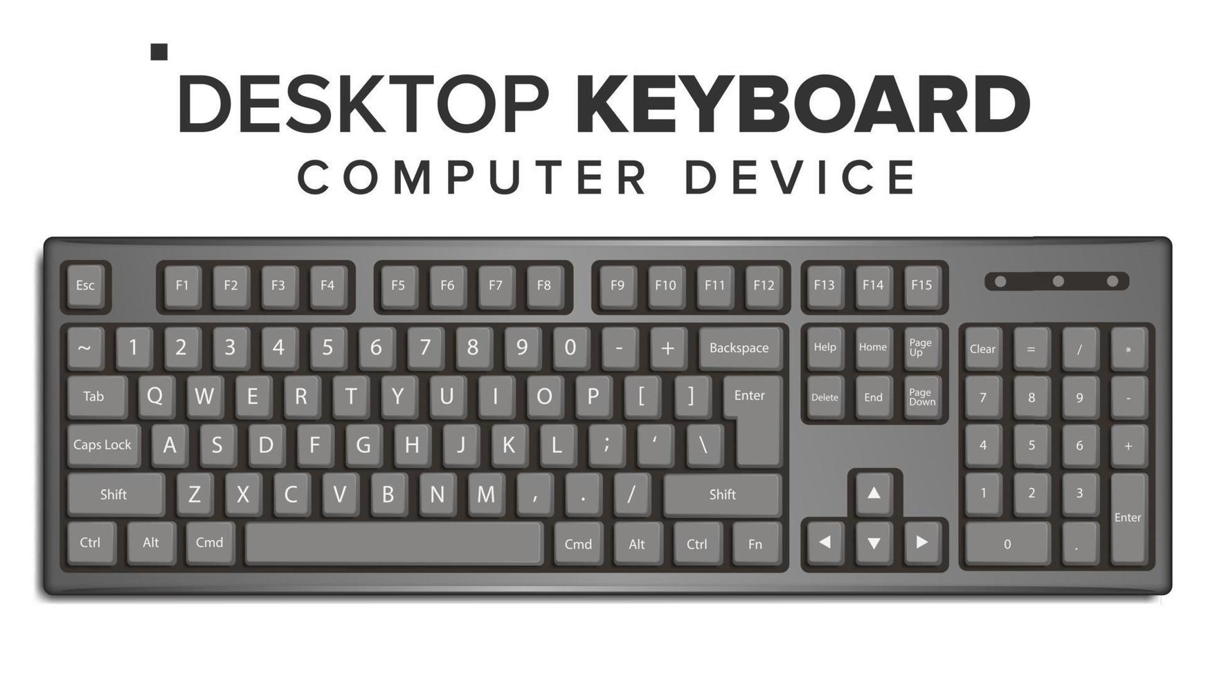 vector de teclado de escritorio. Maqueta de teclado de computadora ... vector de teclado de escritorio. Maqueta de teclado de computadora ...