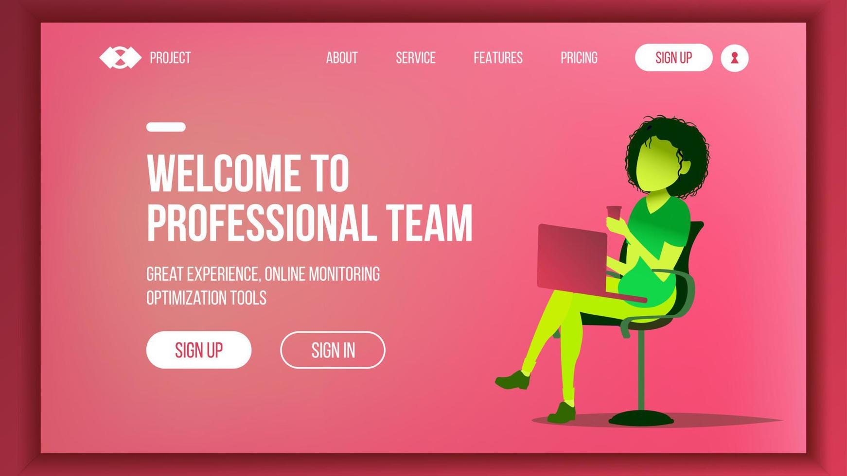 Landing Web Page Design Vector. Website Business Concept. Shopping ...