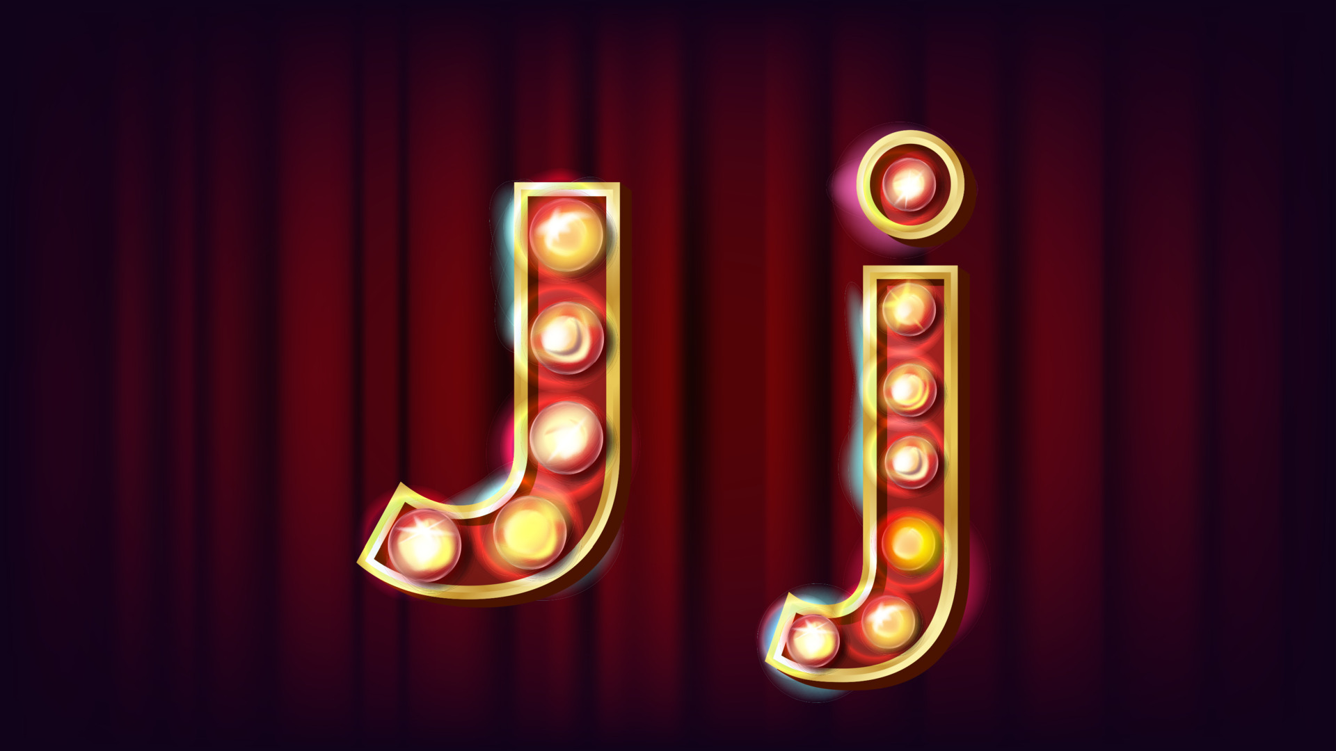J Letter Vector. Capital, Lowercase. Font Marquee Light Sign. Retro Shine Lamp Bulb Alphabet. 3D ...