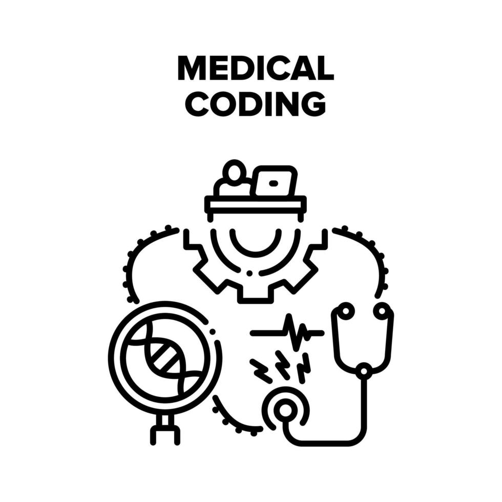 Medical Coding Vector Concept Black Illustration 17352752 Vector Art At