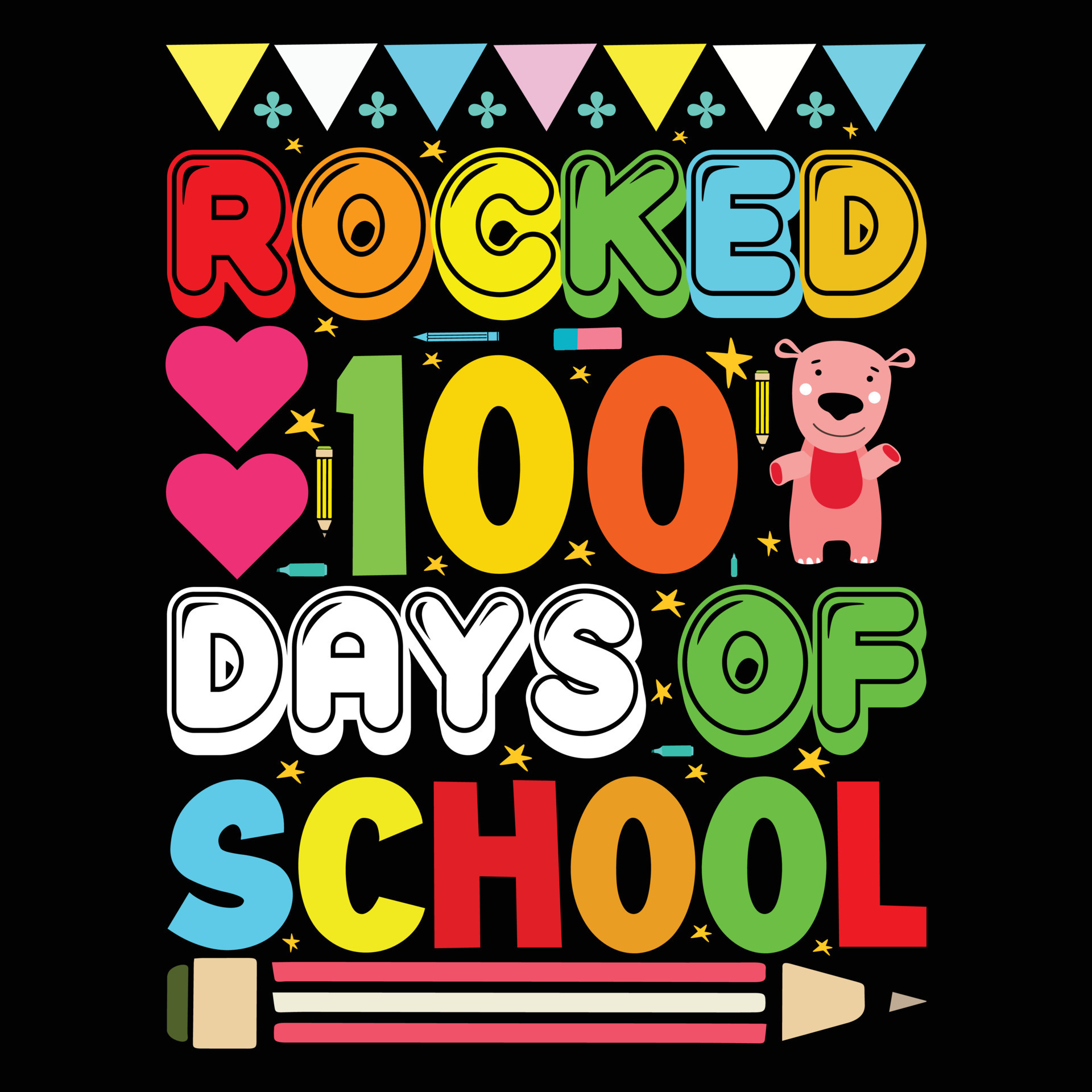 100 Days of school vector tshirt design 17352786 Vector Art at Vecteezy
