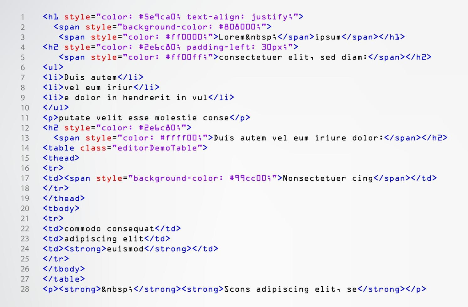 HTML Simple Code Vector. Colorful Abstract Program Tags In Developer ...