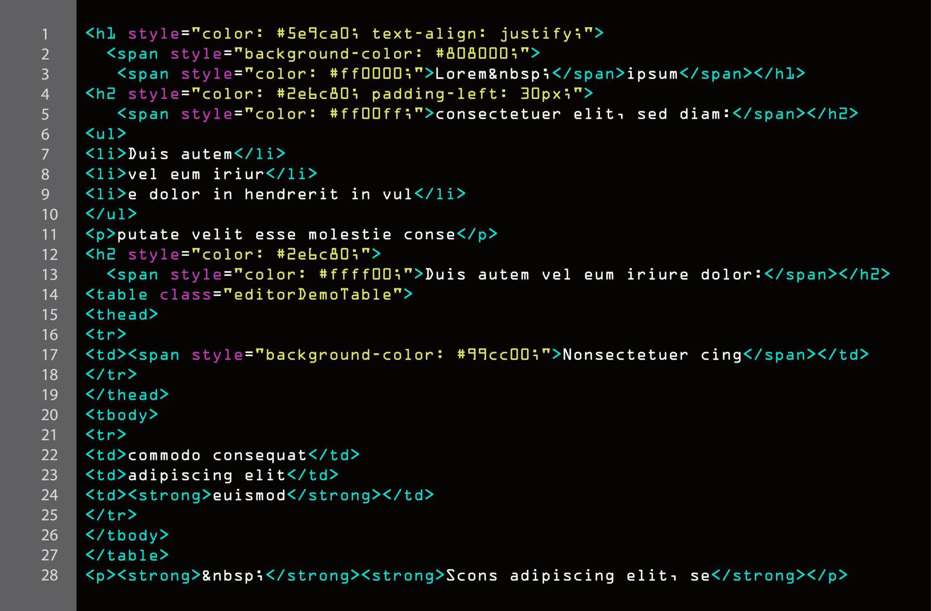 Html Simple Code Vector Colorful Abstract Program Tags In Developer