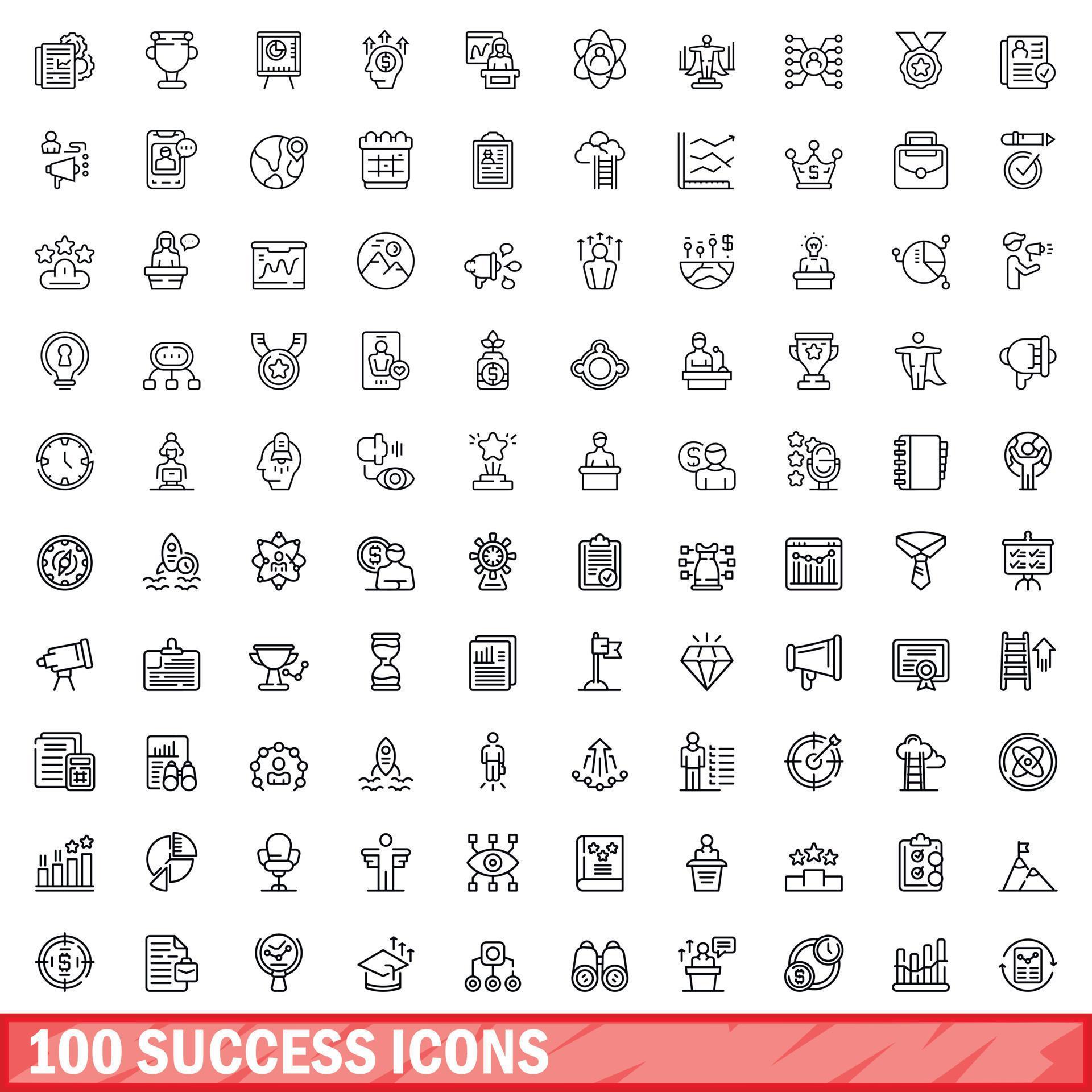 100 success icons set, outline style 17353426 Vector Art at Vecteezy 100 success icons set, outline style 17353426 Vector Art at Vecteezy