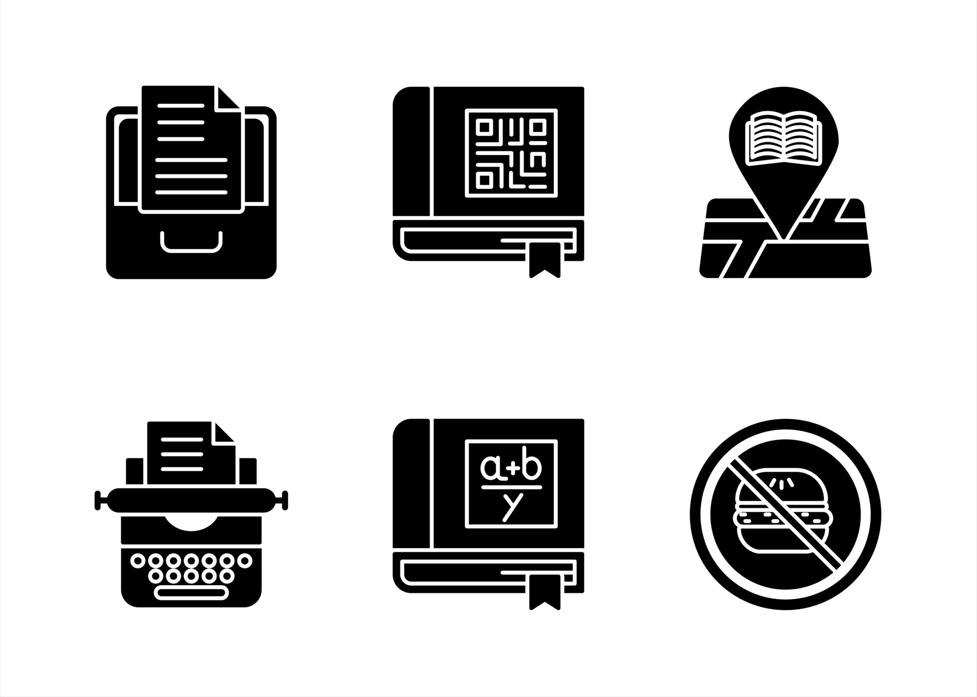 Library Vector Icon Set 17358040 Vector Art at Vecteezy