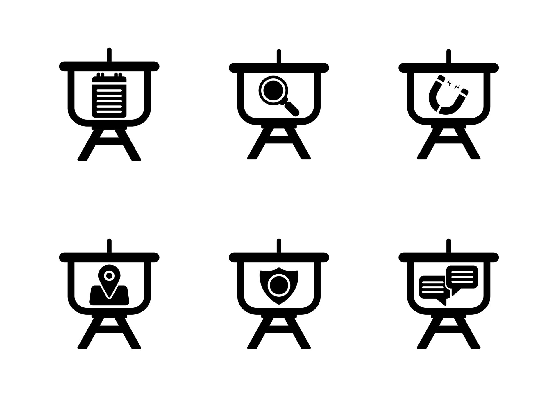 Presentation Vector Icon Set 17358071 Vector Art At Vecteezy