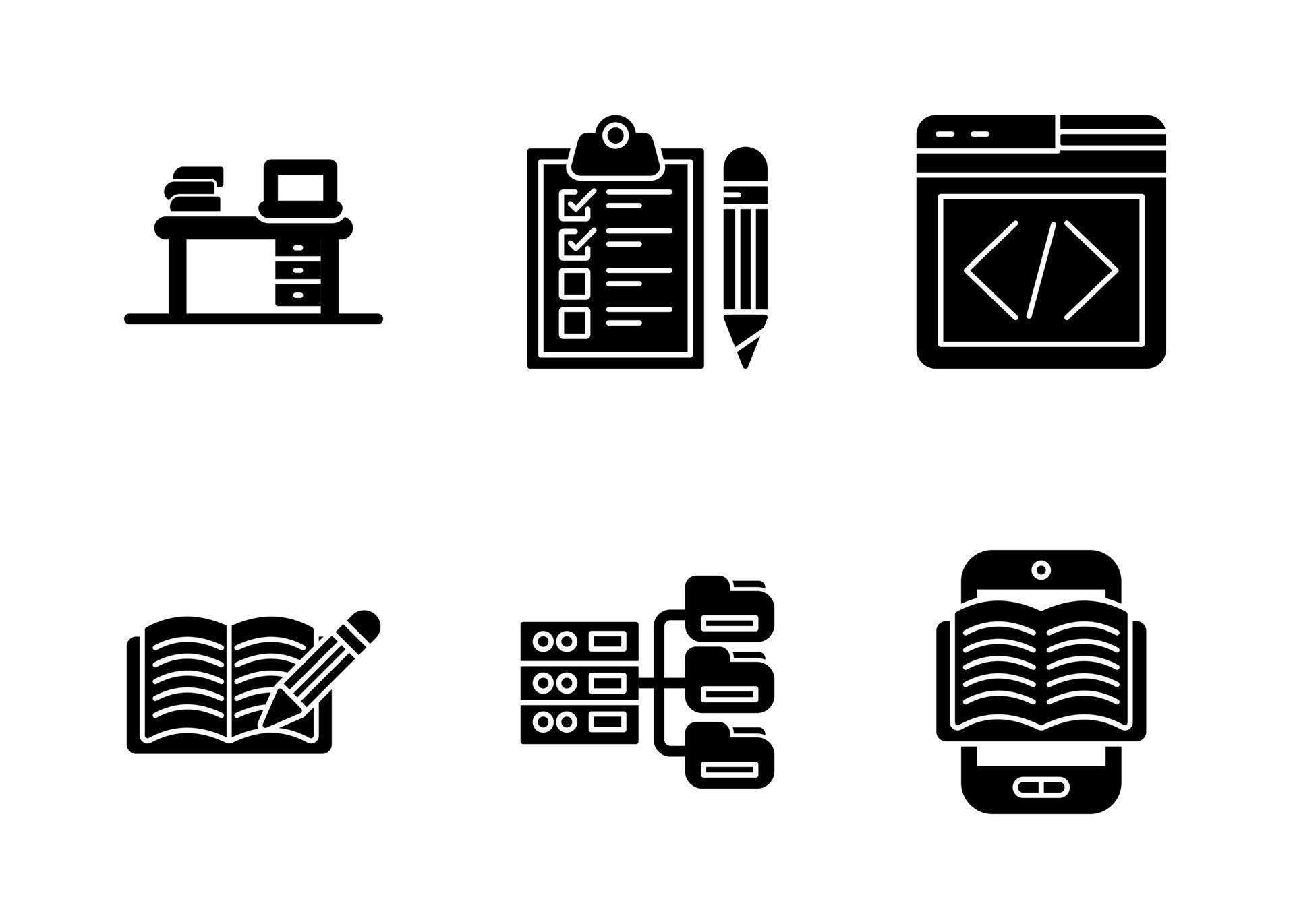 Learning Vector Icon Set 17358121 Vector Art at Vecteezy
